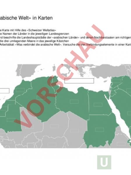 Arbeitsblatt: Die arabische Welt in Karten - Geographie - Anderes Thema