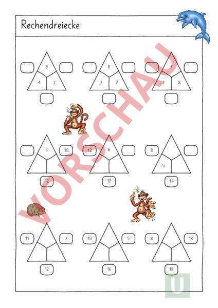 Arbeitsblatt: Rechendreiecke - Mathematik - Addition