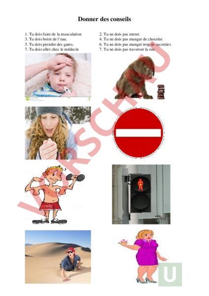 Arbeitsblatt: Donner des conseils - Französisch - Grammatik