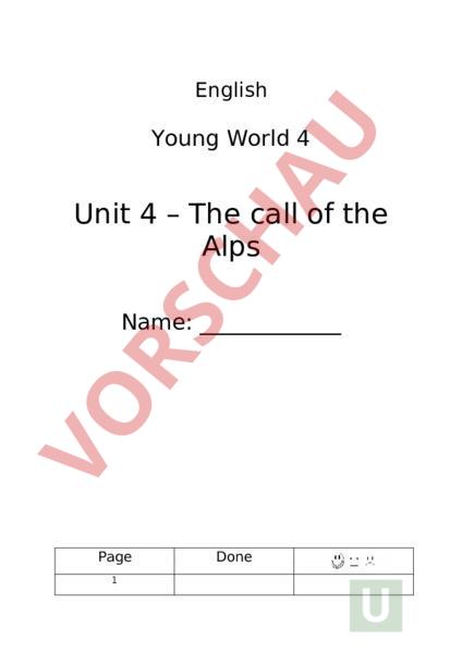 Arbeitsblatt: Young world 4 Unit 4 Dossier - Englisch - Gemischte Themen