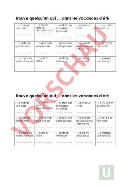Arbeitsblatt: Trouve quelqu'un - Französisch - Gemischte Themen