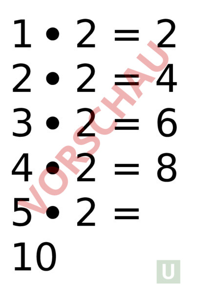 Arbeitsblatt: Reihen gross - Mathematik - Multiplikation