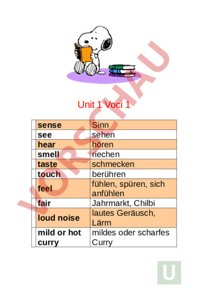Arbeitsblatt: Voci Young World 2 Unit 1 - Englisch - Wortschatz