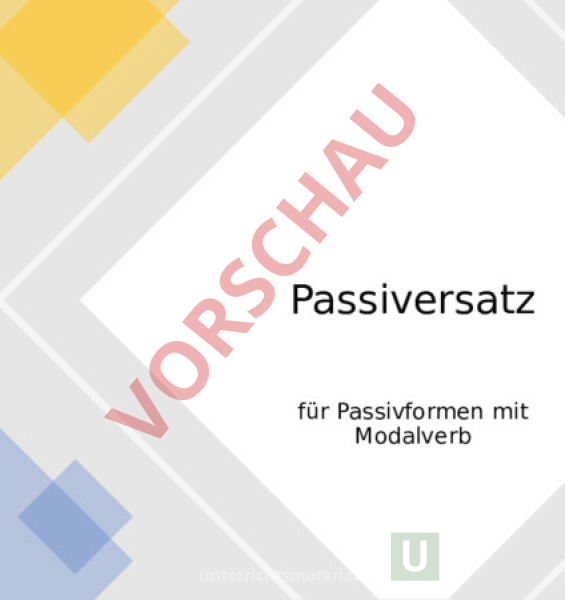 Arbeitsblatt: Passiversatz - Deutsch - Grammatik