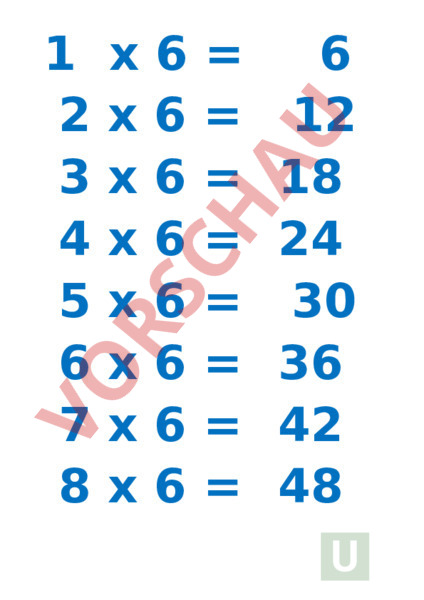 Arbeitsblatt: 6-er Reihe - Mathematik - Multiplikation