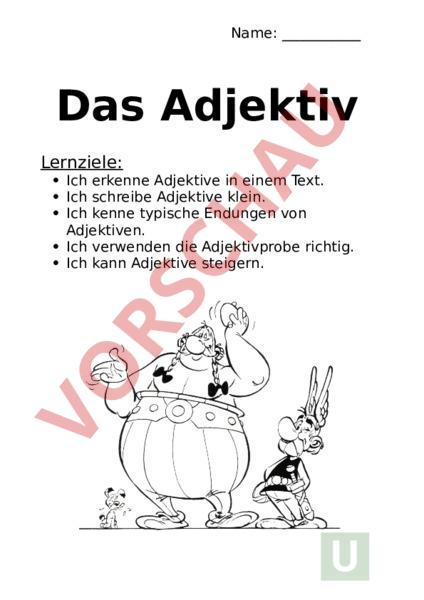 Arbeitsblatt: Dossier Adjektive - Deutsch - Grammatik