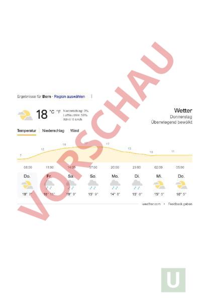 Arbeitsblatt: Wetterbericht - Geographie - Schweiz