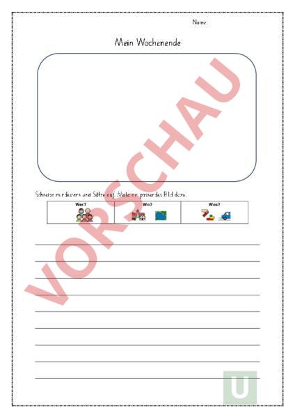 Arbeitsblatt: Mein Wochenende - Deutsch - Texte schreiben