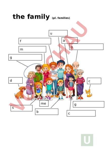 Arbeitsblatt: family members - Englisch - Wortschatz